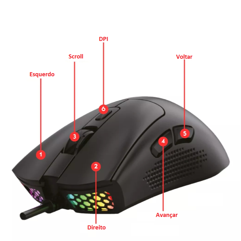 Mouse Gamer Jogo 7200 Dpi Óptico Led Rgb Usb Pc Videogame | Shopee Brasil