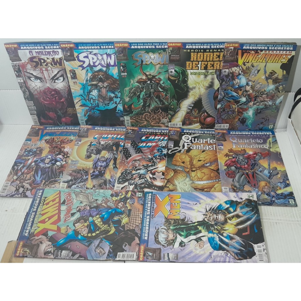 Lote 15 Hq Marvel C/ CARDS ARQUIVO SECRETOS - Abril 1999 Rjhm | Shopee ...