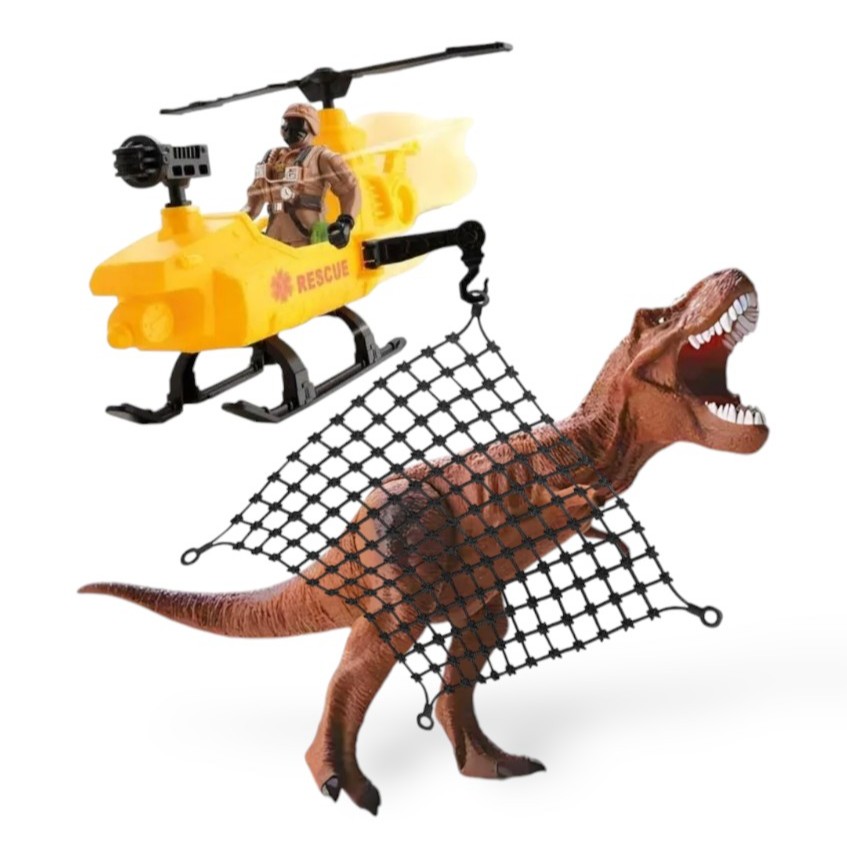 Brinquedo Dinossauro T-REX Dino com Helicóptero Squad Adventure Rex ...