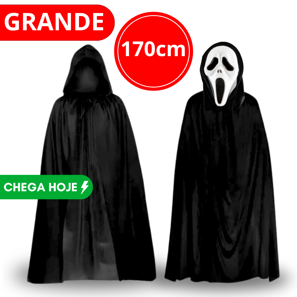 170cm Capa de Vampiro com Capuz Unissex Halloween A Freira Fantasia ...