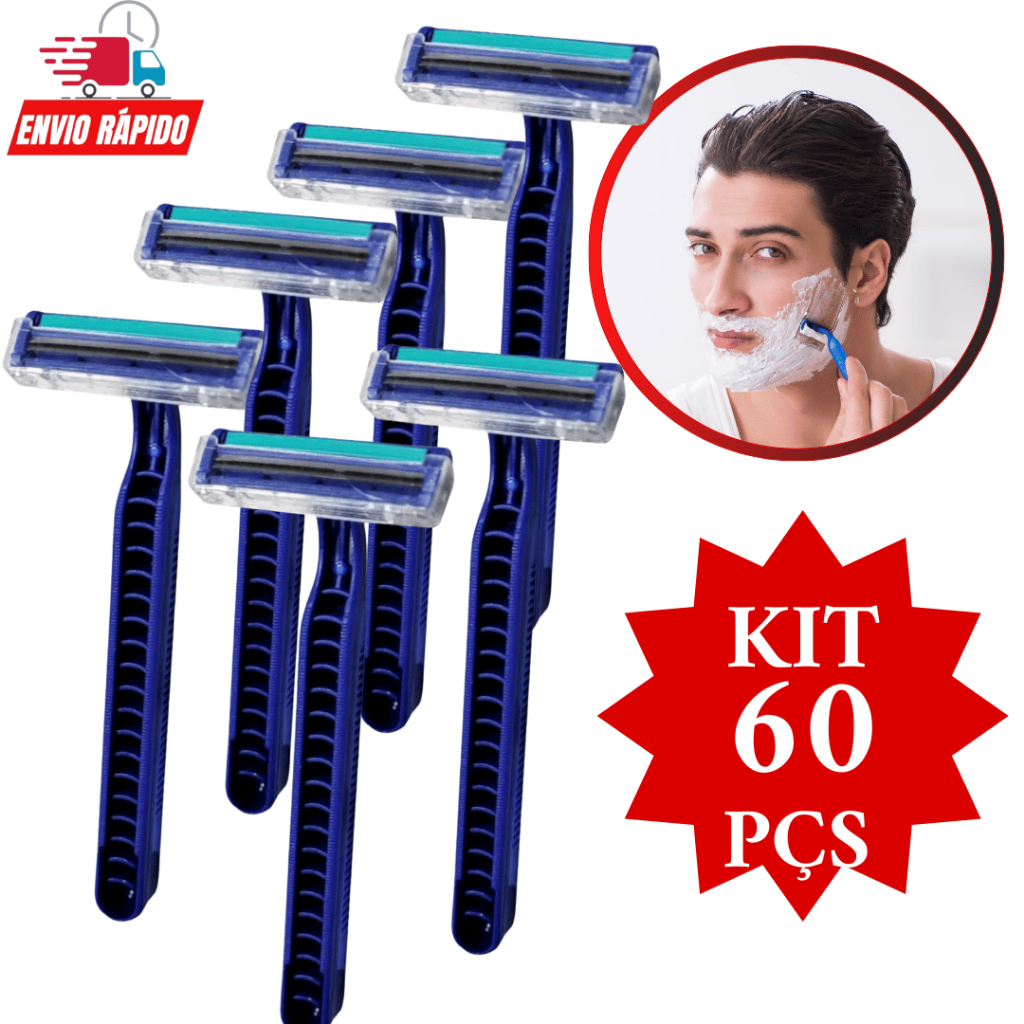 Kit Conjunto para Barbear 60 ou 42 Peças Barbeador Prestobarba ...