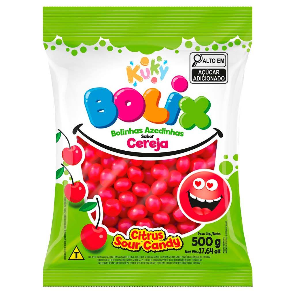 Bala de Goma Azedinha Bolix Cereja 500g - Kuky | Shopee Brasil