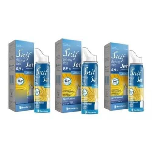 Kit 3 Snif Jet 0,9% Eurofarma 100ml Descongestionante Nasal Spray ...