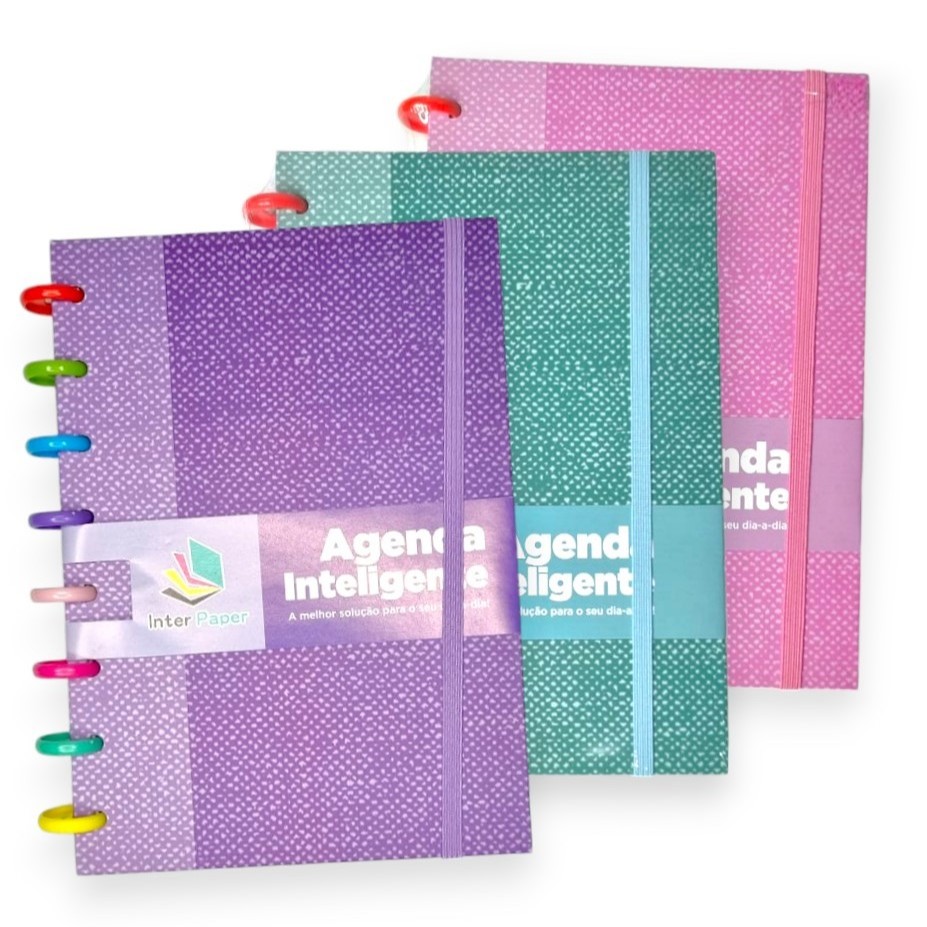 Agenda Inteligente A5 Caderno Planner Interpaper 3 Cores Lindas ...