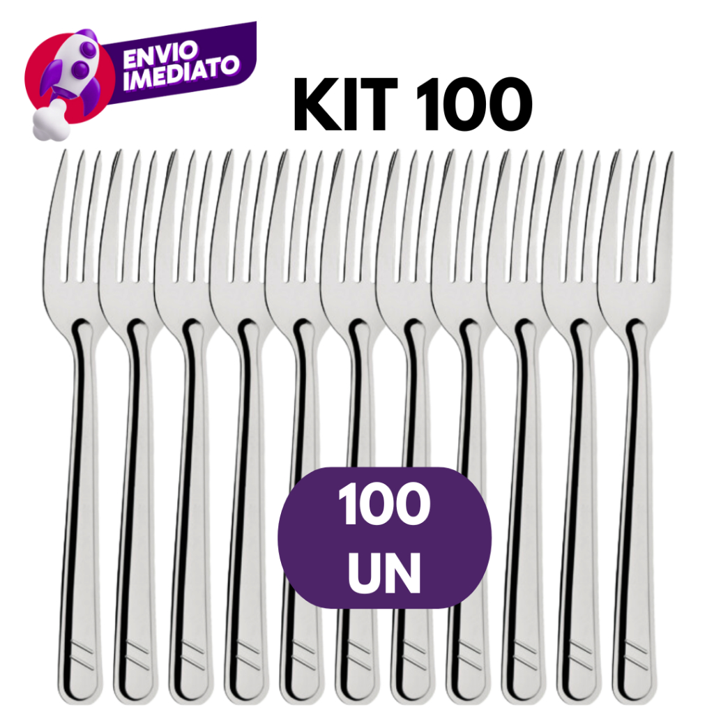 Kit Garfos Inox Conjunto Com 60, 80 ou 100 Un Jogo Talher Mesa Jantar ...