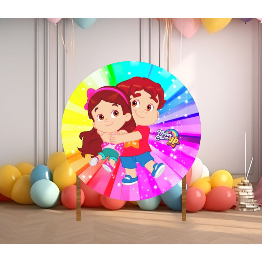 Painel de Festa Redondo Maria Clara e JP Lona fosca | Shopee Brasil