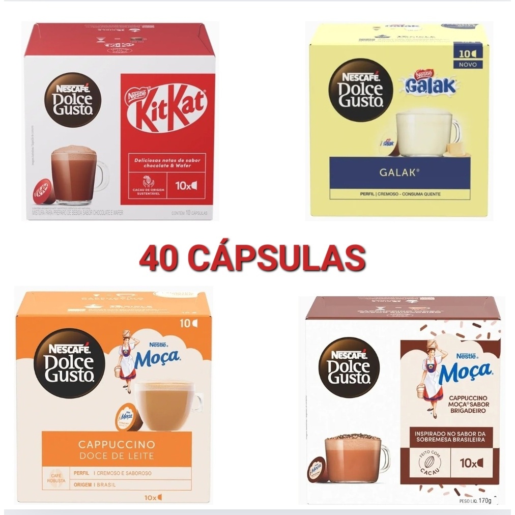 Dolce Gusto KIT KATMOÇA BRIGADEIRO MOÇA GALAK 40 Cápsulas de Café ...