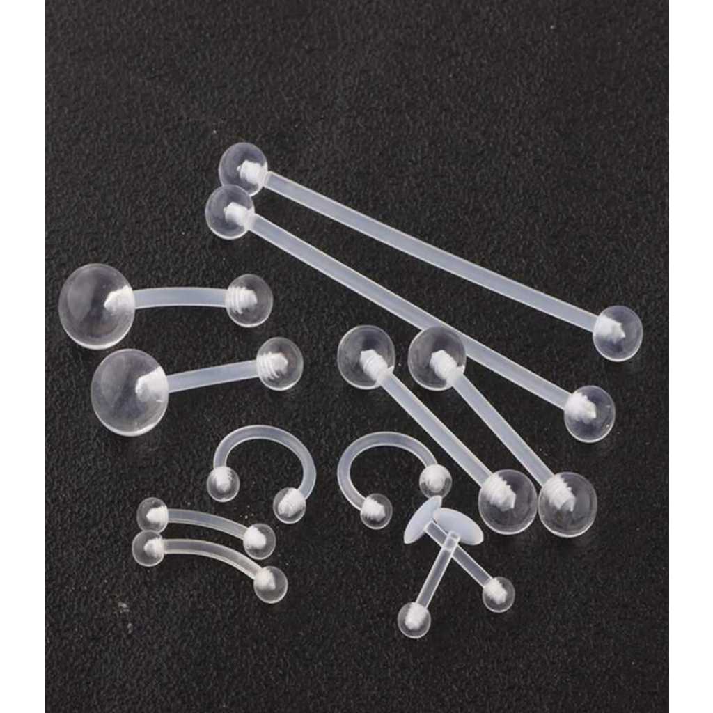 Kit 12 Piercing Silicone Transparente Flexíveis | Shopee Brasil