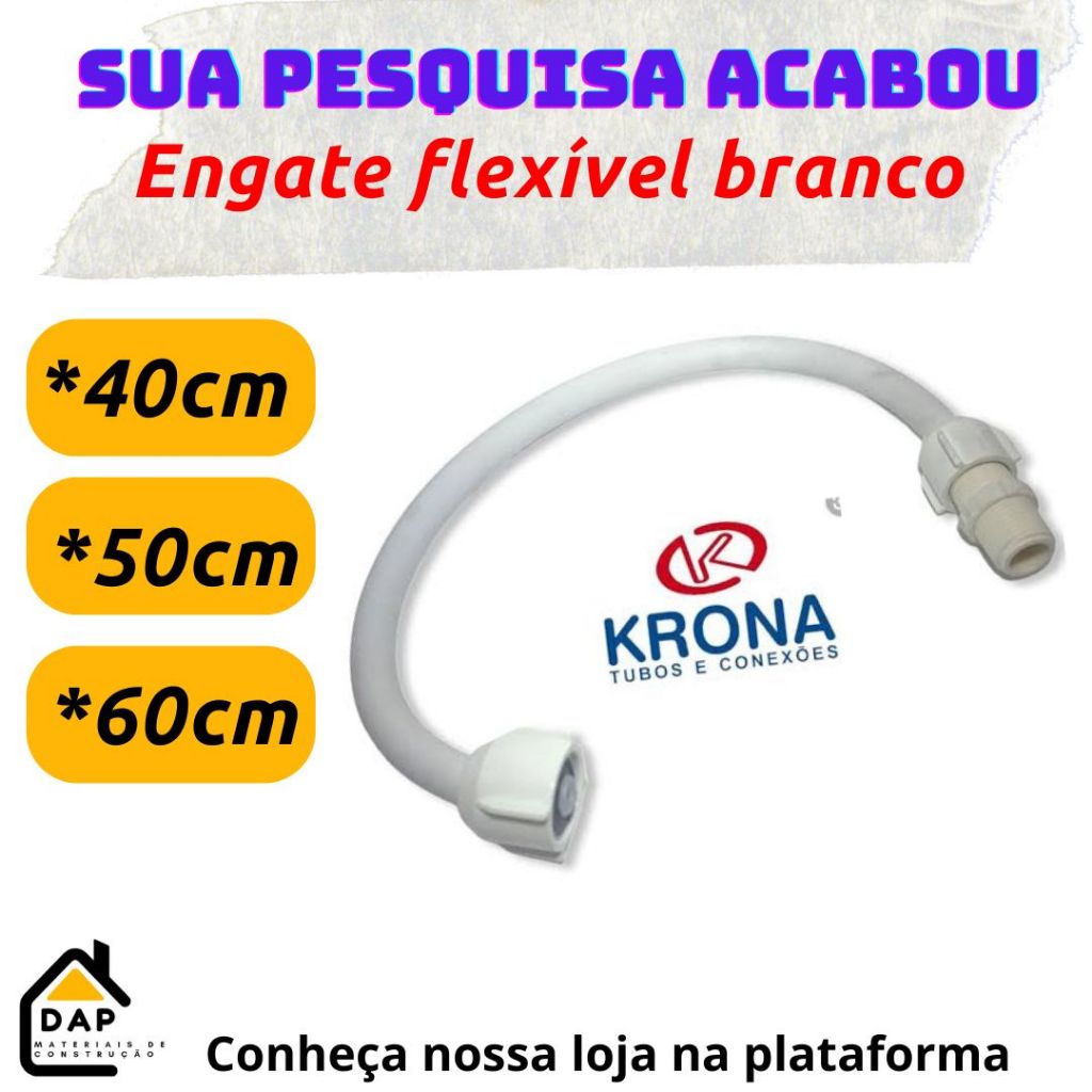 Rabicho Engate Flexível 1/2 PVC Mangueira Para Água Fria - Banheiro E ...