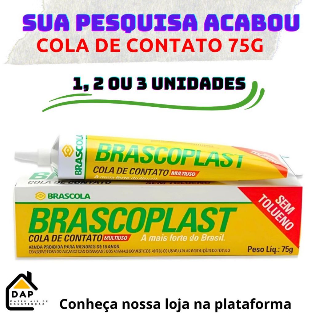 Cola de Contato Sapateiro BRASCOPLAST | Cola Forte | Artesanato ...