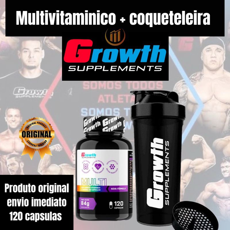 Multivitamínico Growth Suplementos vitaminas 120 Cápsulas 700mg ...