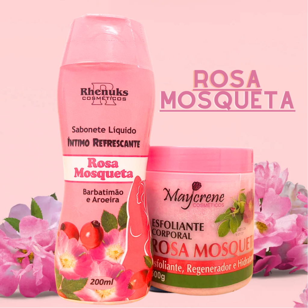 Kit Rosa Mosqueta Sabonete Líquido Intimo / Esfoliante Corporal ...