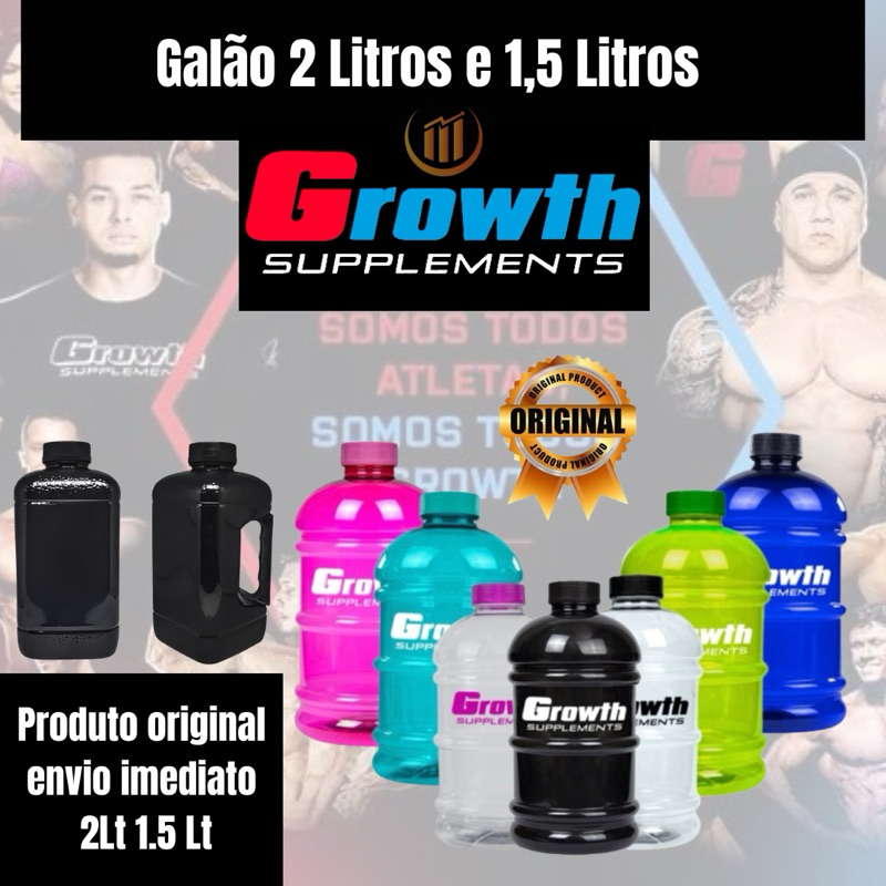 Garrafa Galão de Água Academia 2 Litros Coqueteleira- Growth ...