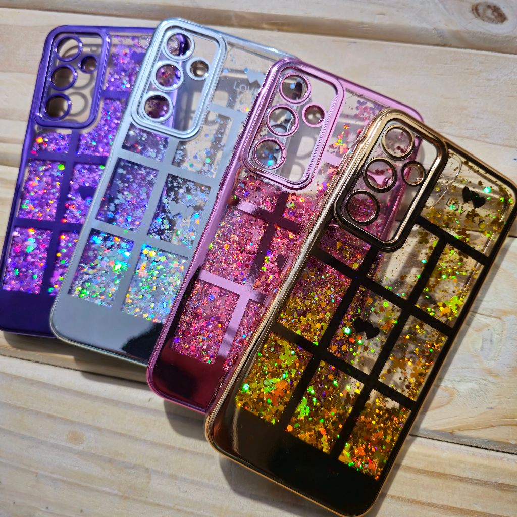 Capa capinha anti impacto silicone com Glitter para Samsung A55 / A35 / A15 / A14 / A13 4G ...