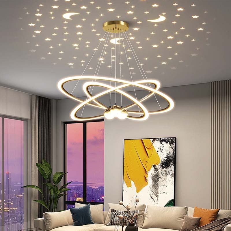 3 cores em 1 luz Lustre para sala Lustre Pendente Cozinha Luminária de ...