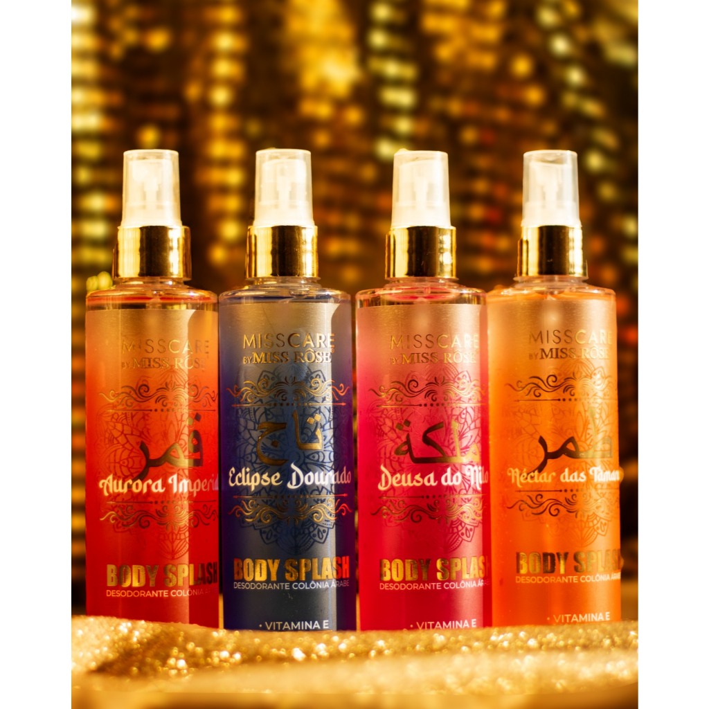 Kit 4 Body Splash Desodorante Colonia Árabe Miss Rose 3 Feminino 1 Masculino | Shopee Brasil