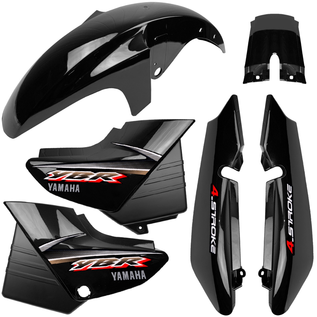 Kit Carenagem Completo Yamaha Ybr 125 Preta 2004 Até 2008 Com Adesivos Pro Tork Adesivado ...