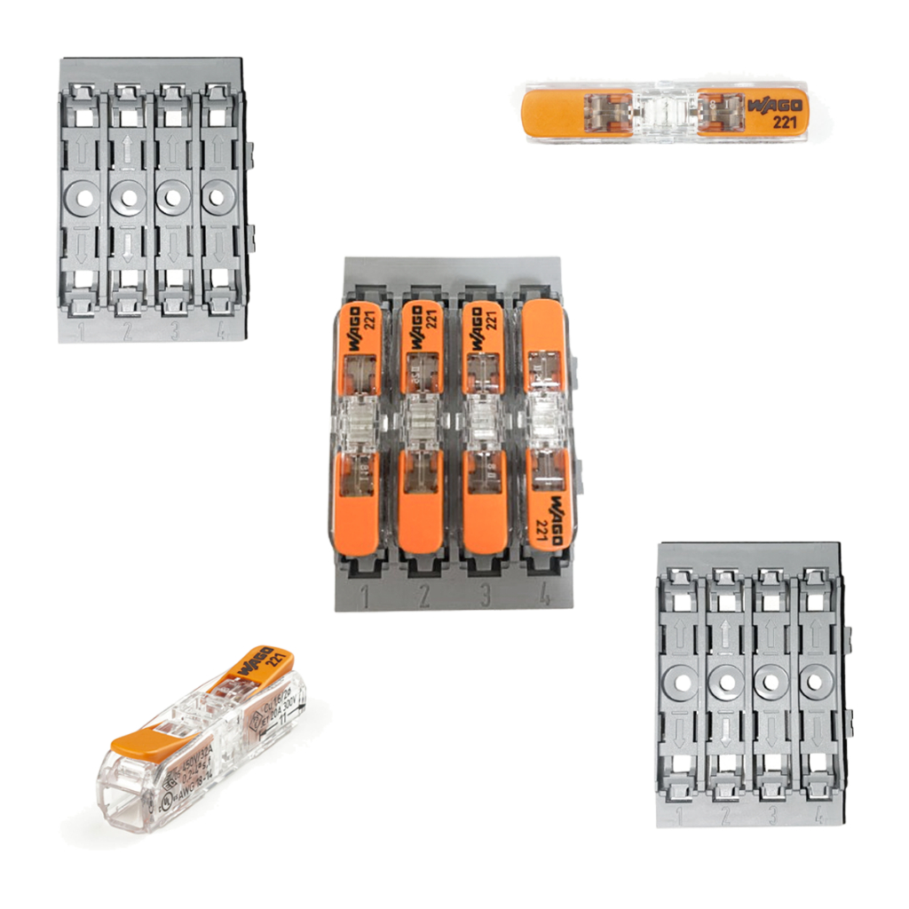 Kit Base De Montagem Wago 4 Vias + 4pçs Wago Inline | Shopee Brasil