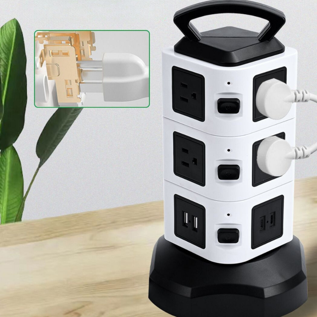 Tomada Elétrica Vertical Extensão De Tomada Torre Mesa 11 Saida 10A E 2 ...