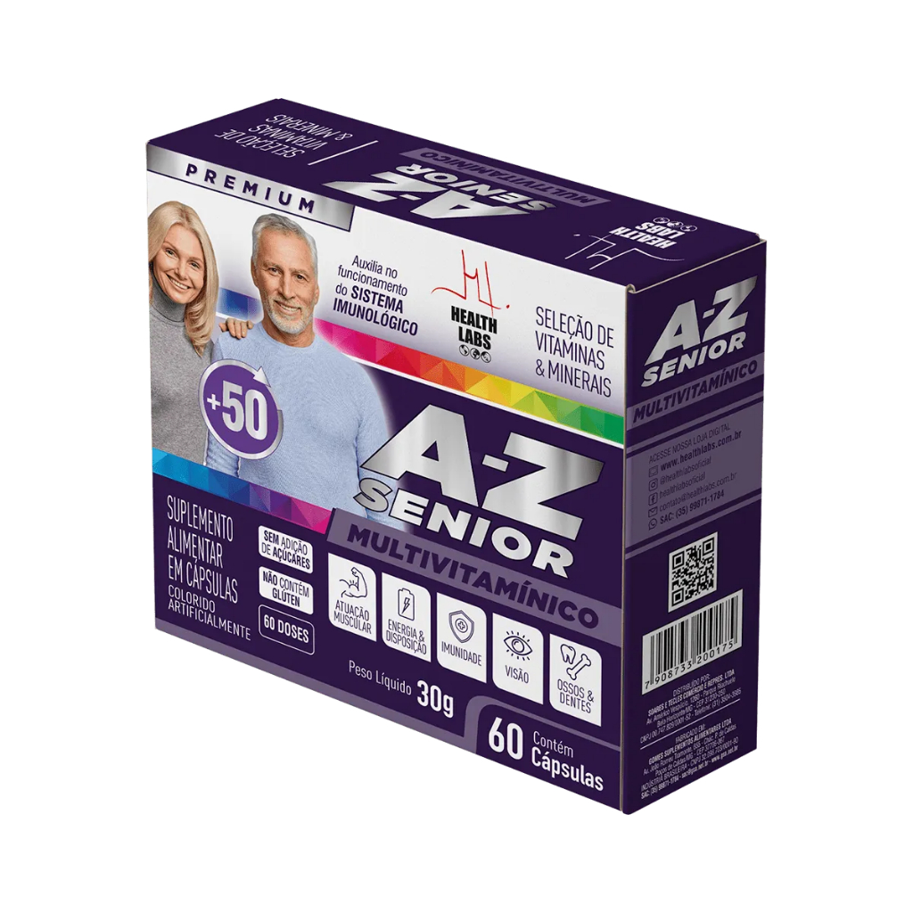 Multivitamínico A-Z Senior 60 cápsulas - Health Labs | Shopee Brasil