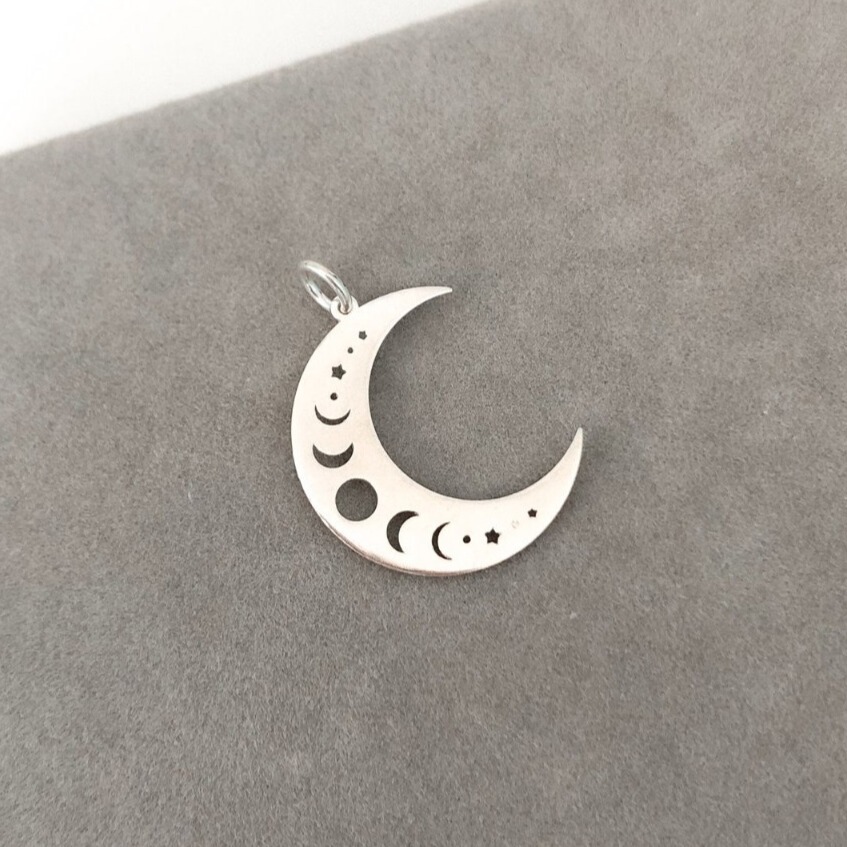 Pingente Fases da Lua - Prata 925 | Shopee Brasil