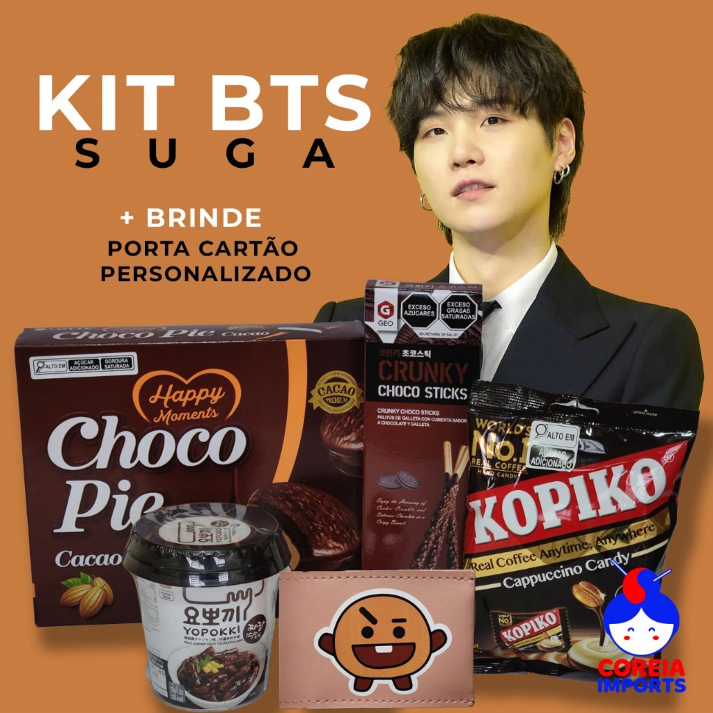 KIT BTS SUGA CAIXA SNACKS + BRINDE EXCLUSIVO | Shopee Brasil