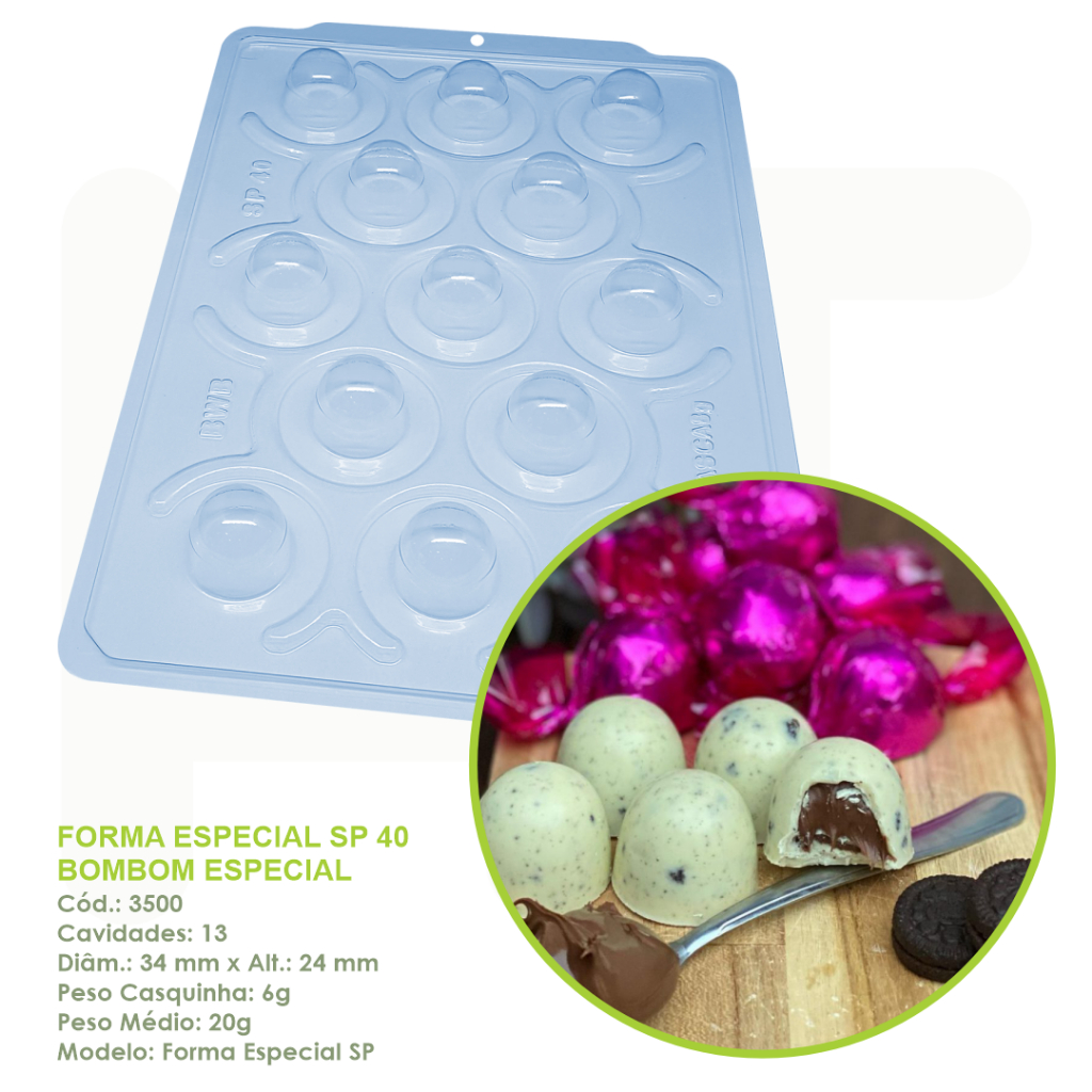 Forma Bombom ,Trufa P, Trufa Grande 20g 30g 40g 45g 60g 85g ...
