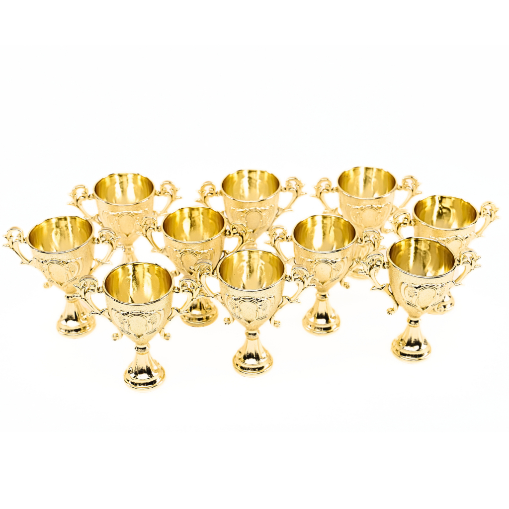Mini Trofeu Decorativo 24 Unidades Plastico Dourado Torneios ...