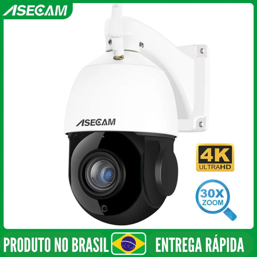 Câmera Asecam Ip Onvif Poe 4k Zoom Óptico 30x Wi-fi Ptz 360o ...