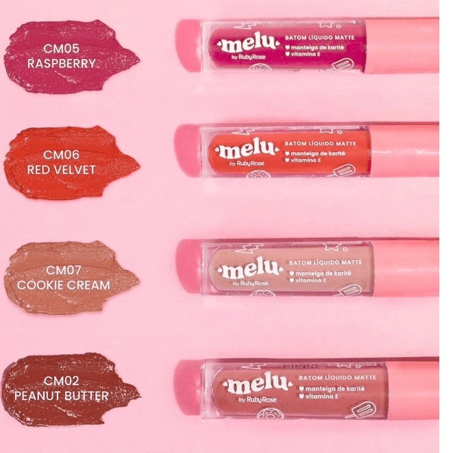 Batom Líquido Matte - Melu Ruby Rose - 8 Cores | Shopee Brasil