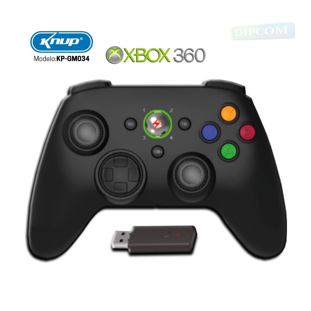 Controle para Xbox 360 e PC Sem Fio USB KNUP - KP-GM034 | Shopee Brasil
