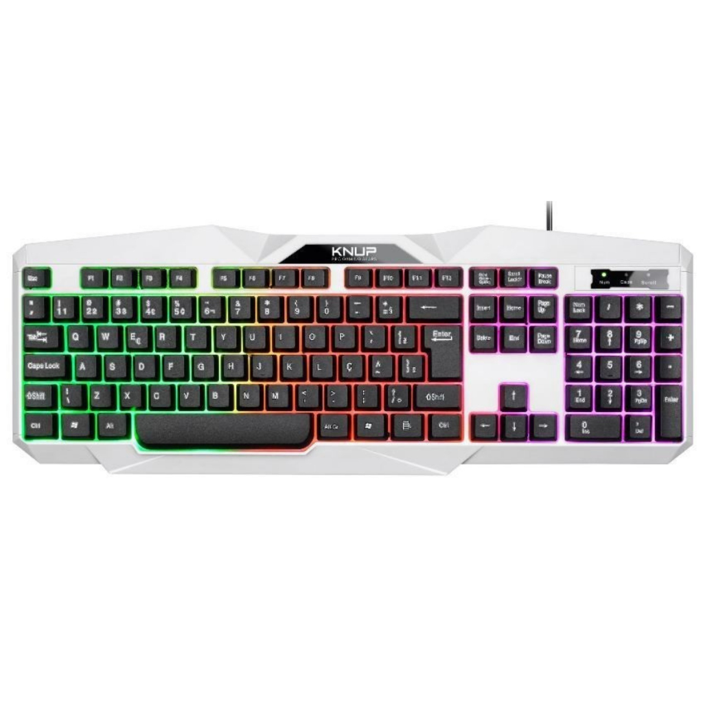 Teclado Gamer Led Rgb Semi Mecânico Pc Jogos Led Usb Abnt2 Iluminado ...