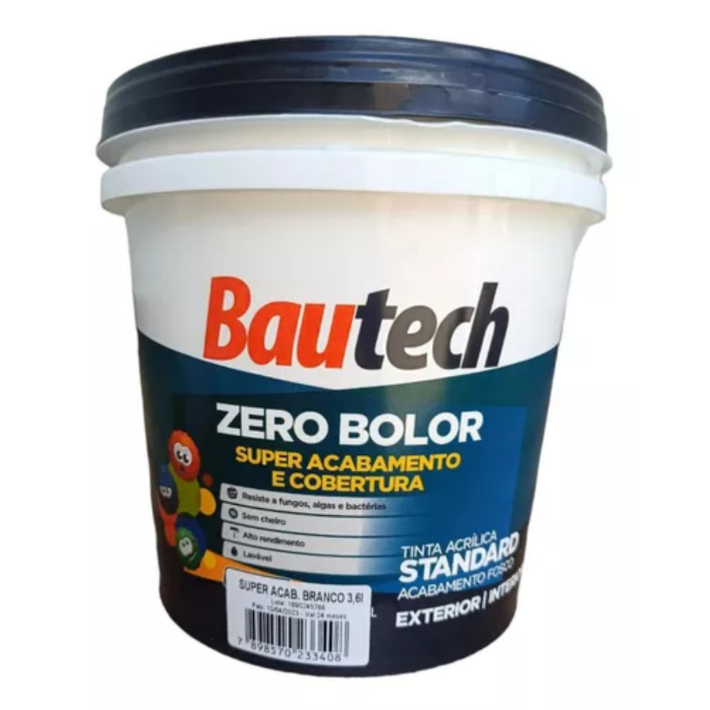 Super Tinta Zero Bolor Bautech 3,6 L Anti-mofo Standard | Shopee Brasil