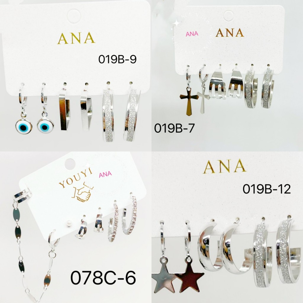 ANA KIT 30 PARES Brinco Pequeno e medio De Aco-88888 | Shopee Brasil