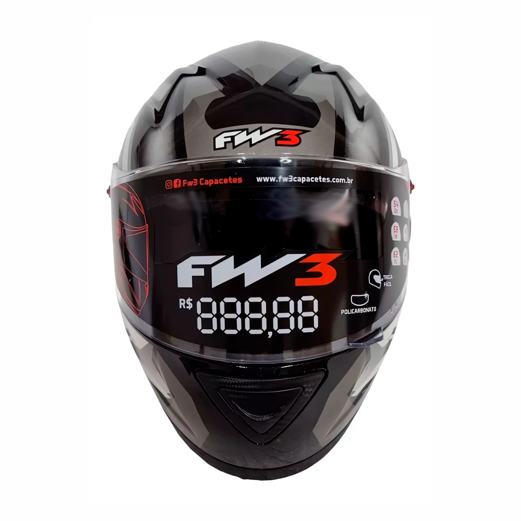 Capacete Fw3 Gtx Fox Grafite Fechado | Shopee Brasil