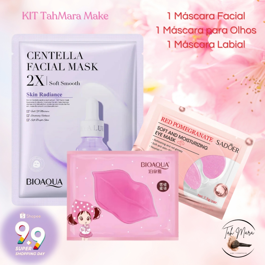 Kit TahMara, máscara facial, máscara labial e máscara para olheiras ...