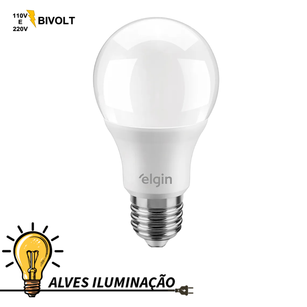 5 Lâmpadas Led Bulbo Bocal E27 9w ou 15w Branco Frio Elgin | Shopee Brasil