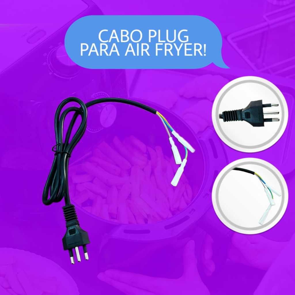 Cabo Plug De Energia Air Fryer Mondial 1,2M 16 Amperes 127V | Shopee Brasil