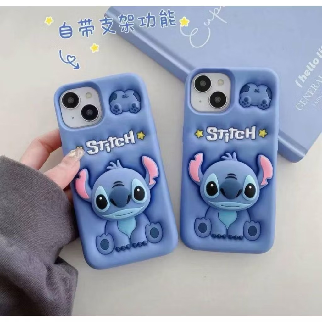 Capa Case Capinha emborrachada 3D stitch Para Iphone 3D Com apoio de ...