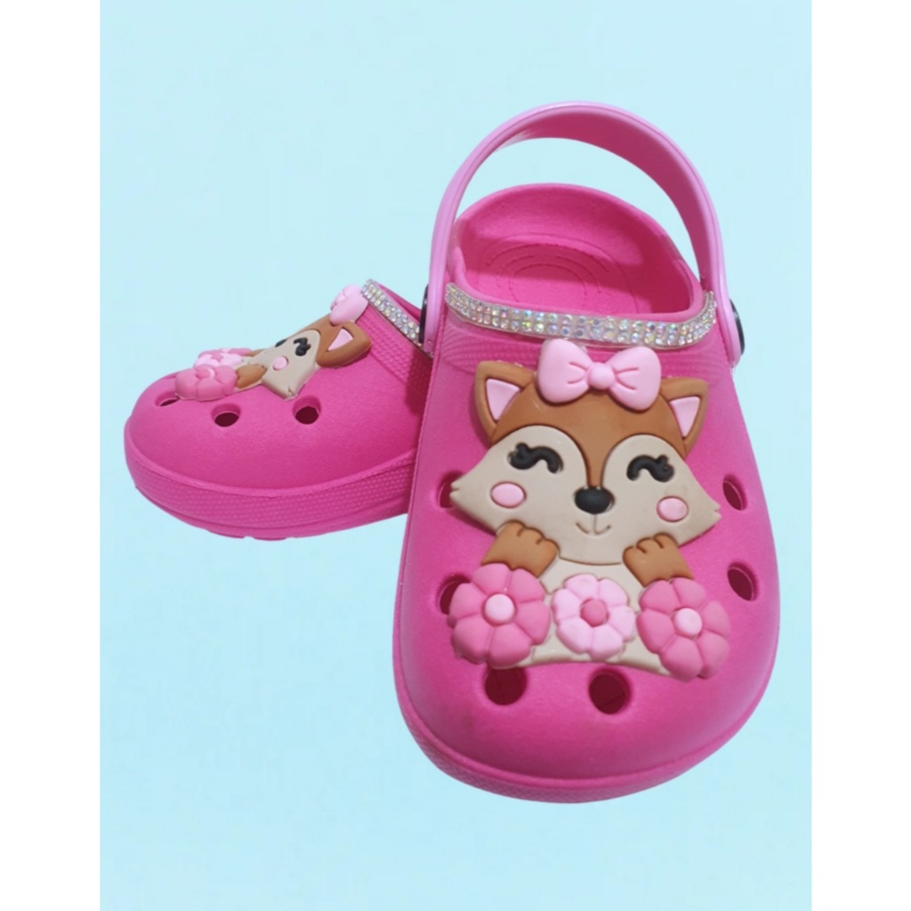 Crocs Babuche Infantil Menina Raposinha Sandália Papete Borracha ...