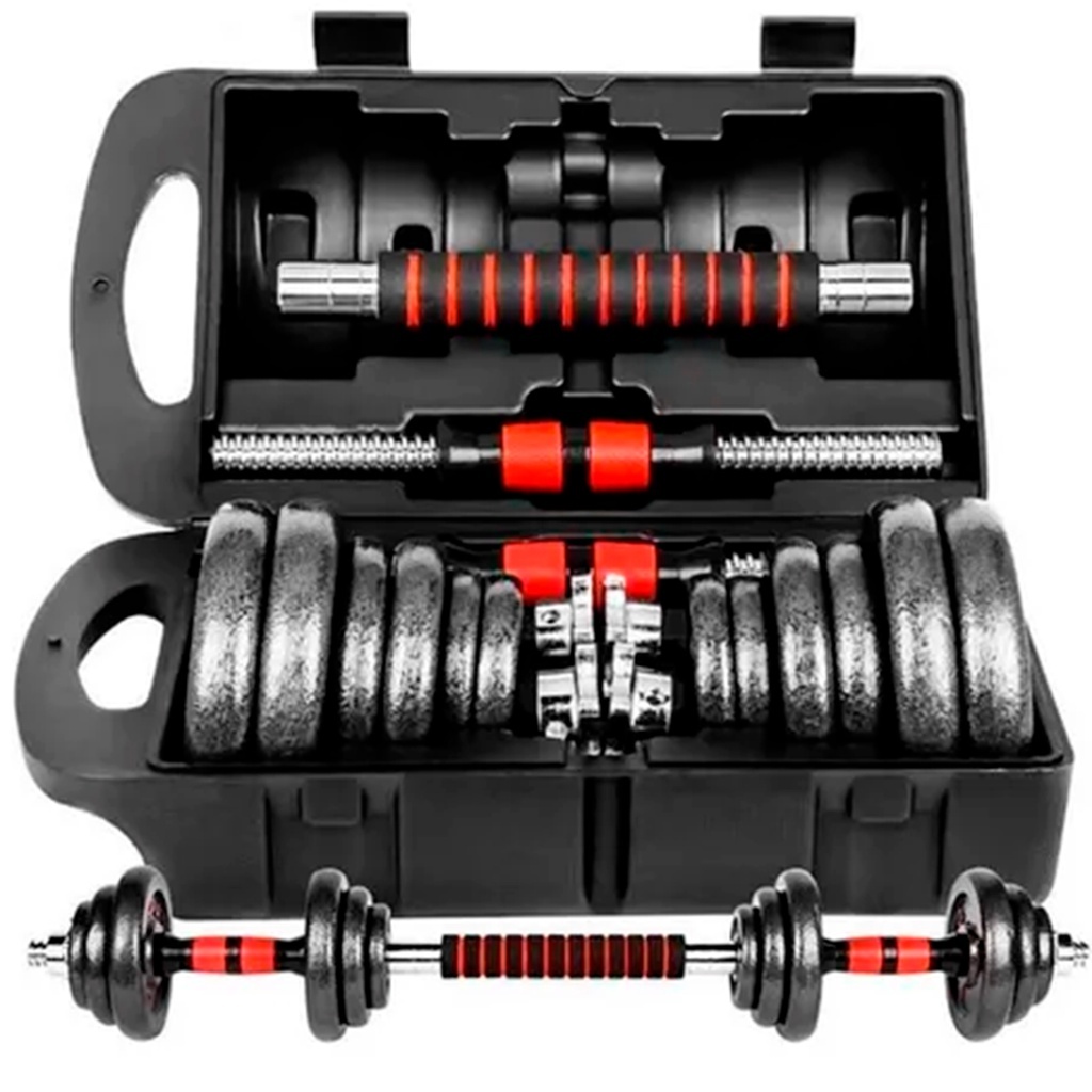 Kit Halteres e Anilhas Kettlebell Ajustáveis Academia Fit 6 em 1 – 15kg ...