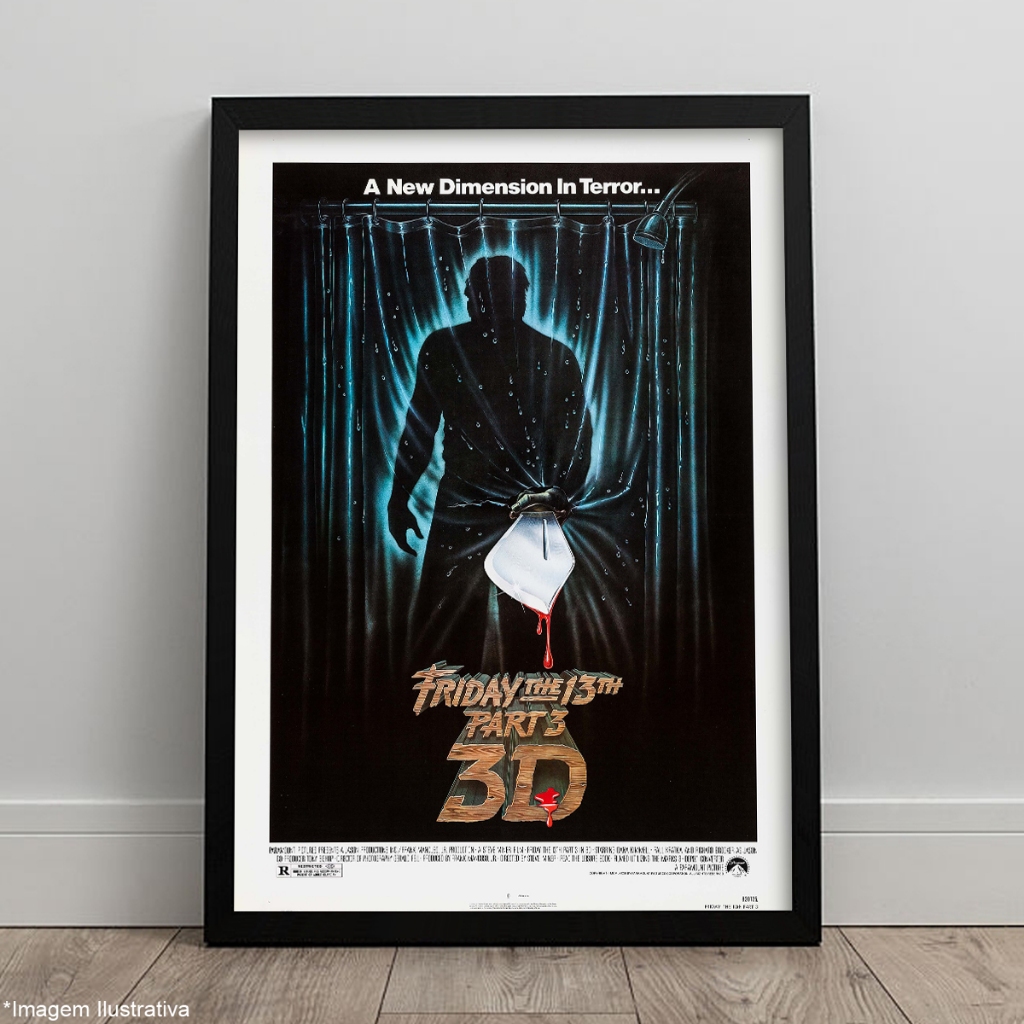 Quadro Sexta-feira 13 Parte 3 Jason Friday The 13th Terror 1982 Moldura ...