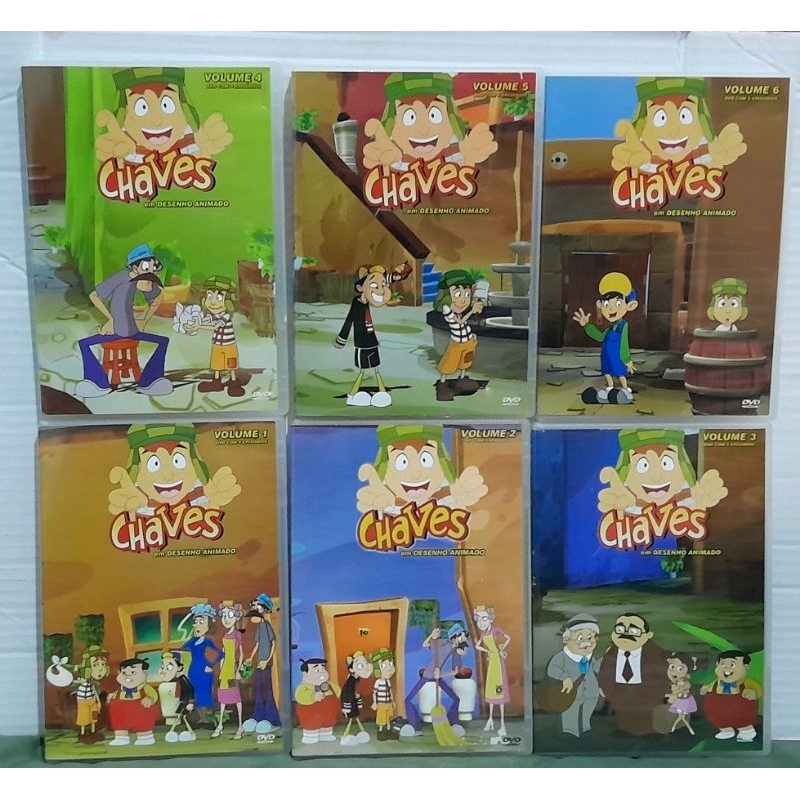 Dvd Coleção Chaves Desenho - Volumes 1 ao 6 - 6 DVDs Original Usado ...