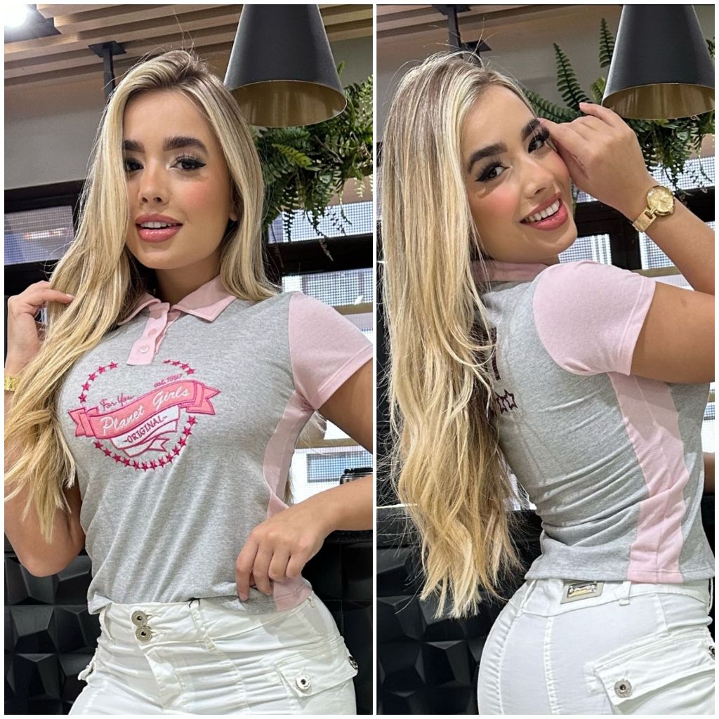 Camisa Polo Planet Girls Paetê Original M37 | Shopee Brasil