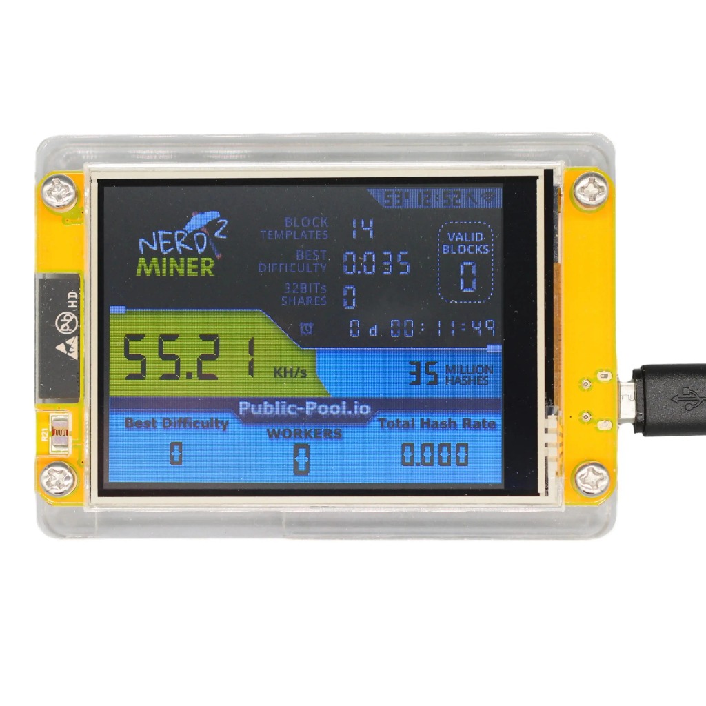 Nerdminer V2 Minerador Bitcoin com Display 2,8 polegadas | Shopee Brasil