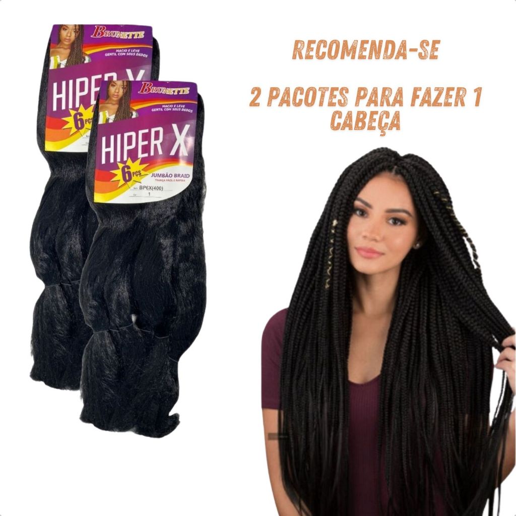 Jumbo Kit 2unidades HIPER X + Anéis para tranças | Shopee Brasil