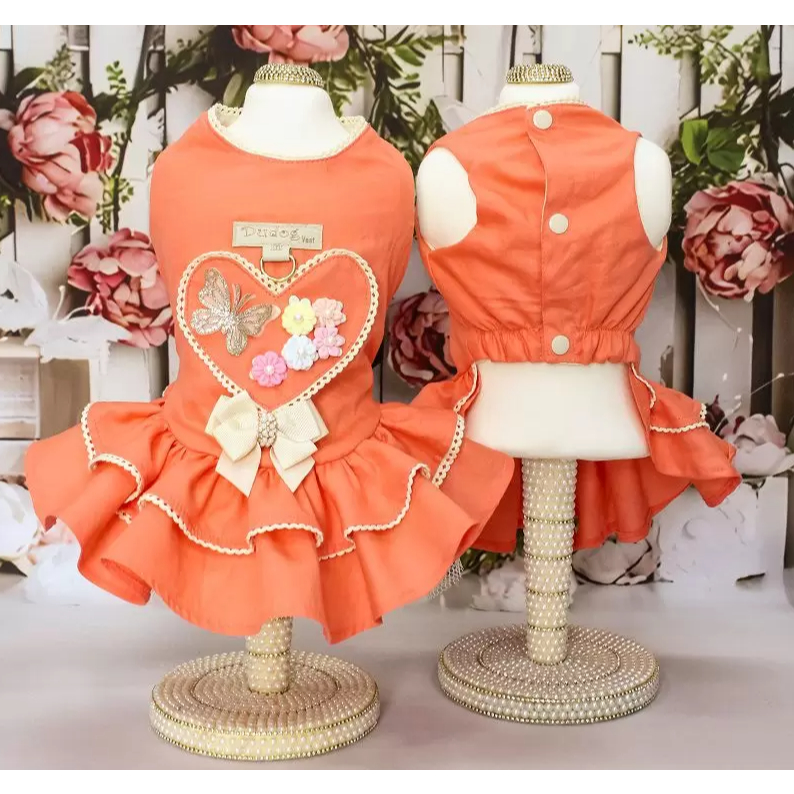 Vestido Para Cachorro Love Coral Dudog | Shopee Brasil
