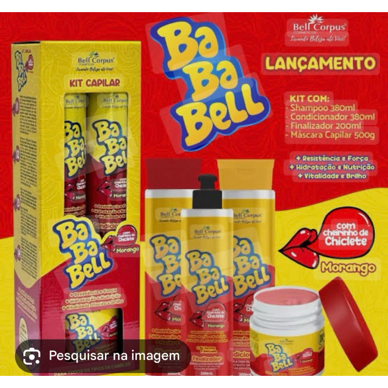 KIT CAPILAR BABABELL BABALOO MORANGO -4 ITENS PERFUMADOS | Shopee Brasil