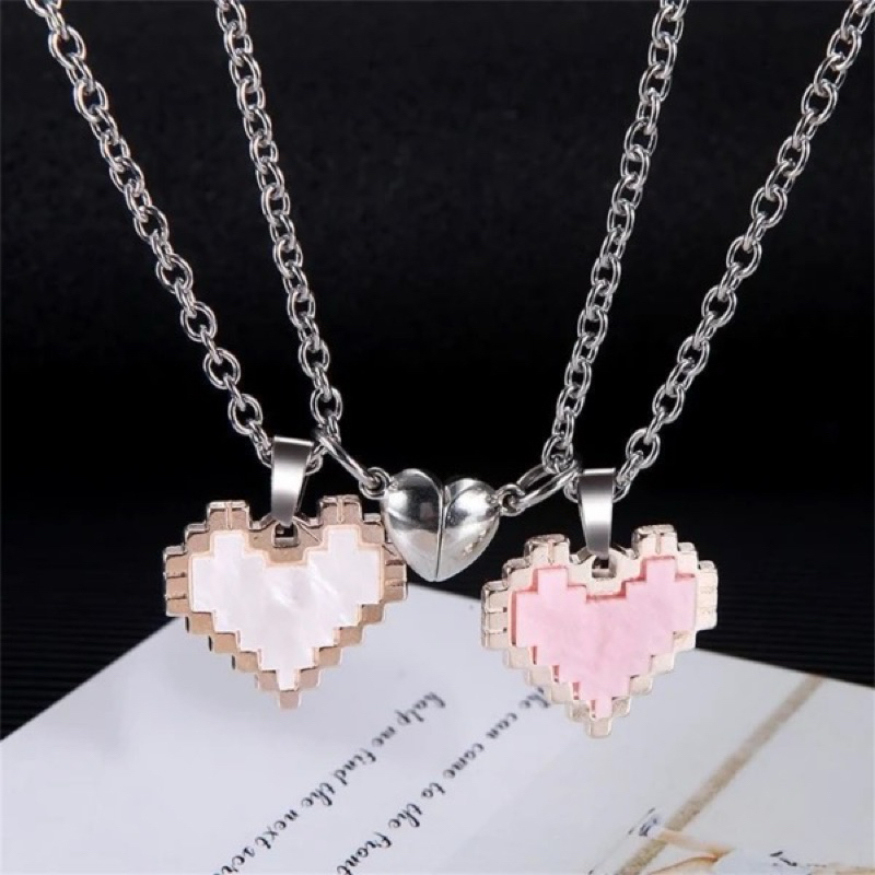 Colar Coração Melhores Amigas BFF Coração Rosa | Shopee Brasil