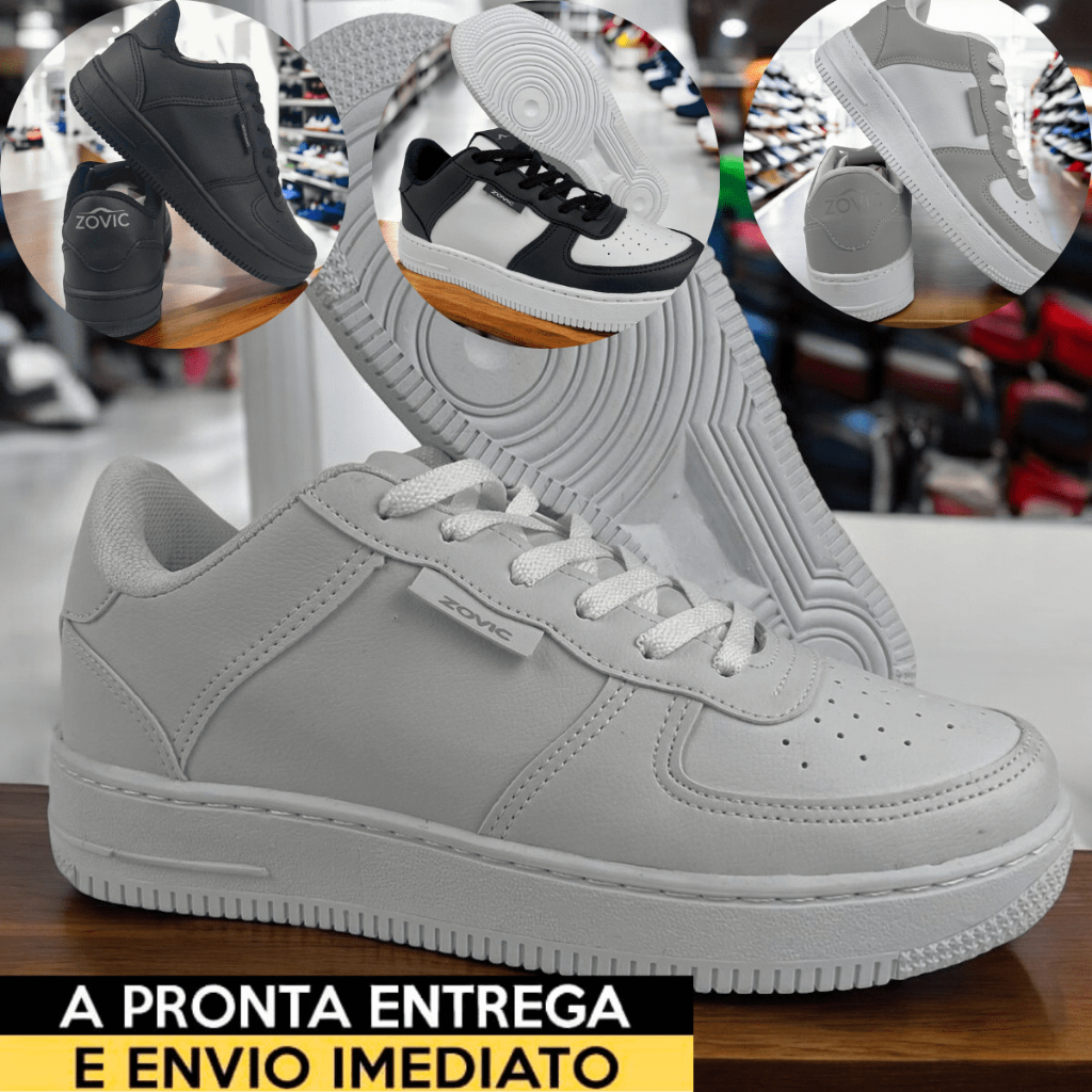 Tênis Branco Unissex Feminino Casual 34 Ao 43 Envio Imediato Queima de Estoque | Shopee Brasil